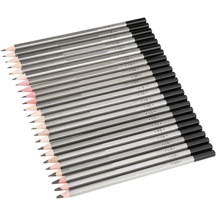 Oumefar 24 pièces dessin crayon croquis art crayon graphite dessin ...