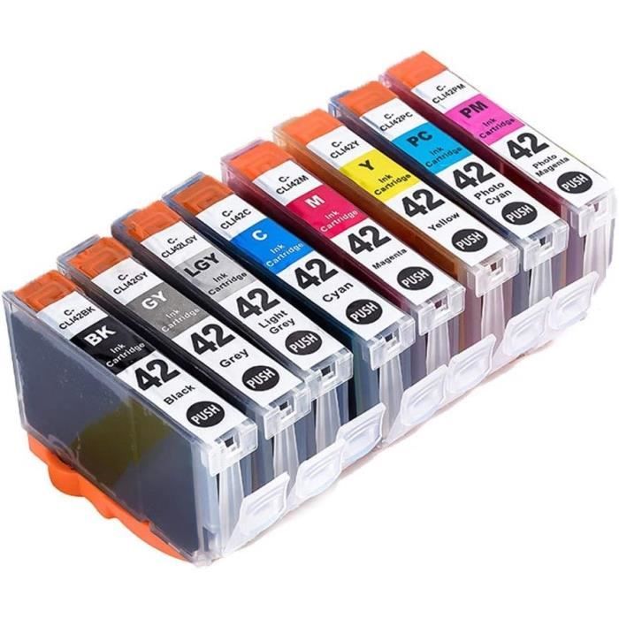 Lot De 8 Cartouches D'Encre Compatibles Pour Canon Cli-42 Cli-42Bk (Bk ...