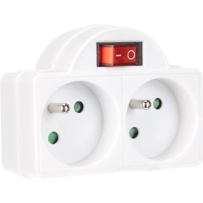 531192 Adaptateur multiprise Biplite avec interrupteur 2 prises 16A ...