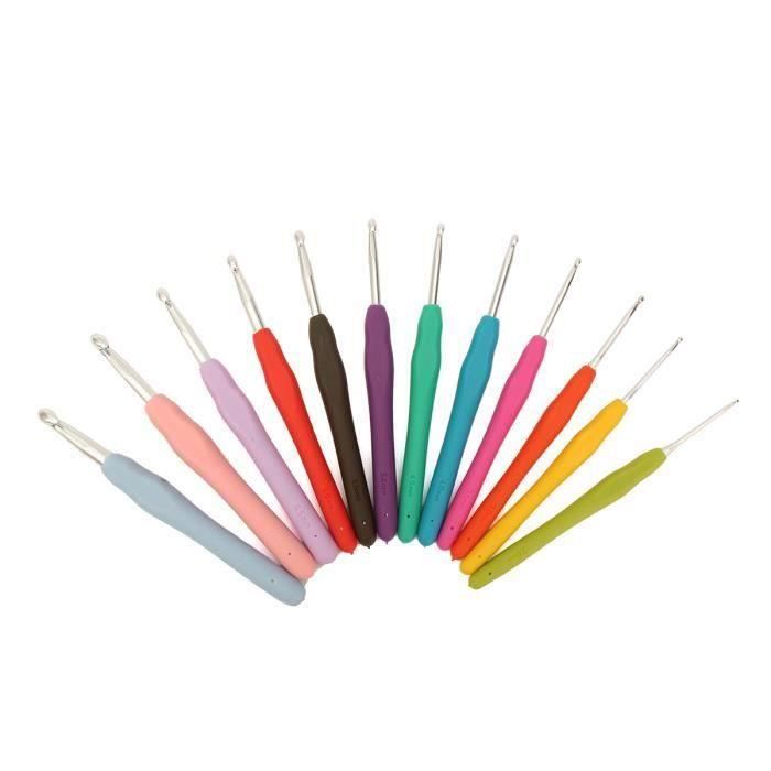 9-11-12Pcs Aluminium Crochet Aiguille à Ttricoter Tricot Laine Needle ...