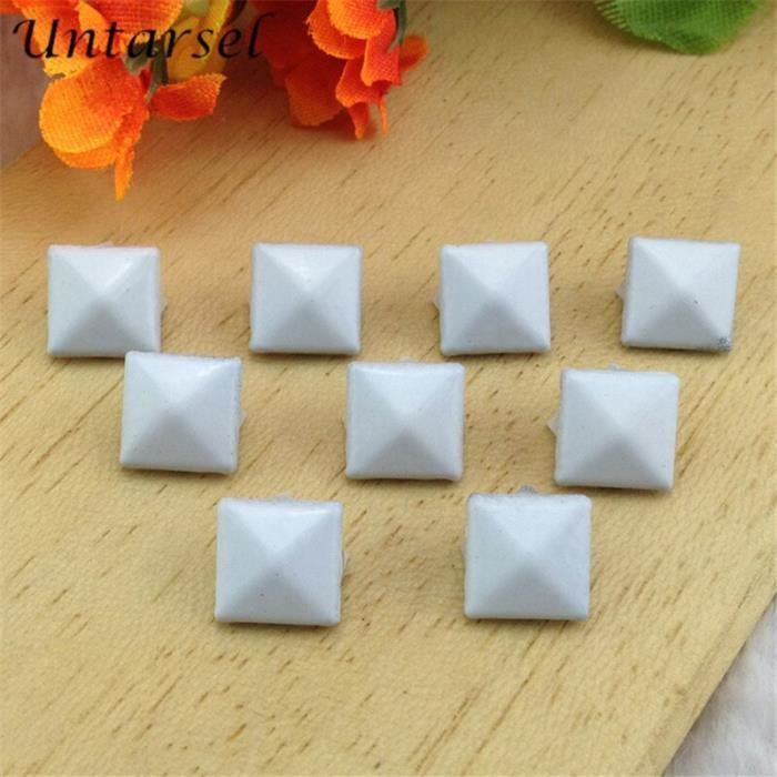 RIVET,white--Rivets pyramides multicolores 9mm, 100 pièces-lot, clous ...