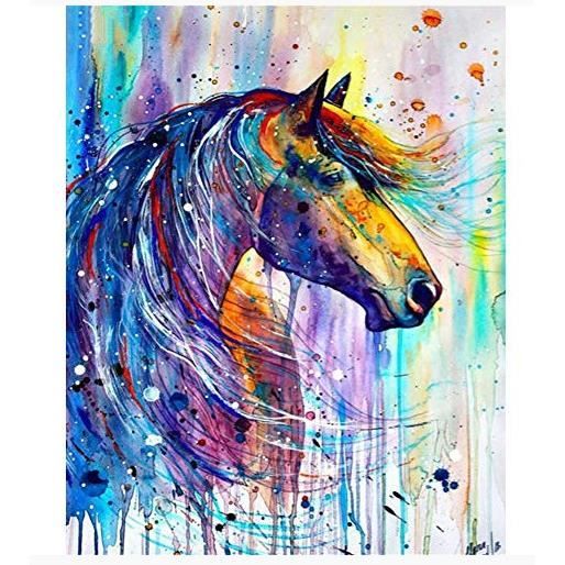 Diamond Painting - ZGEER - Cheval Coloré - DIY 5D Mosaïque - Peinture ...