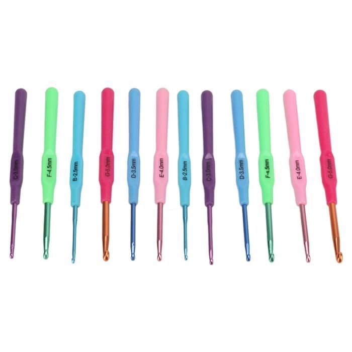 Outils de tricot - ZJCHAO - Ensemble de crochets - 12 tailles - Métal ...