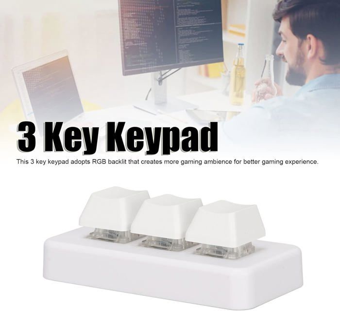 Macropad À 3 Touches, Clavier Standard Osu Hid Rétroéclairé Rvb, Macro ...