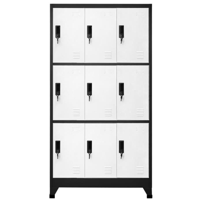 ABB Armoire à casiers Anthracite et blanc 90x45x180 cm Acier - Qqmora ...