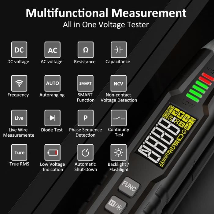 Testeur Tension Sans Contact Ht122A,Testeur Électrique Multifonction ...