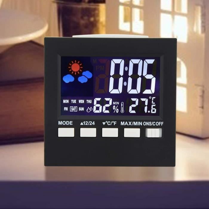 Horloge Murale Numérique, Calendrier Réveil, Grand Affichage De Mots À ...