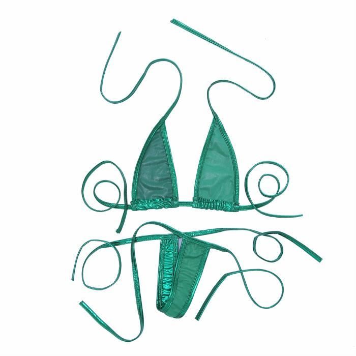 Sexy Maillot de Bain Femme 2 Pieces String Bikini Bresilien Erotique ...