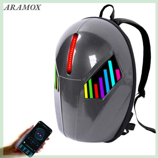 Sac à Dos LED, Sac à Dos LED Programmable, étui Rigide, Grande capacité ...