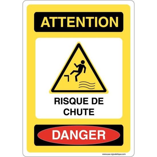 Panneau Signalisation avec Coins arrondis - Attention Risque de Chute ...