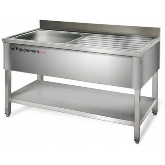 Plonge inox 120cm Table de plonge professionnelle / table de rinçage en ...