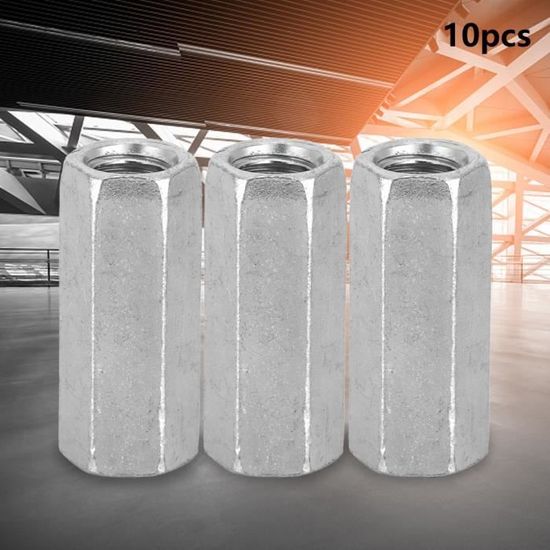 Fdit Fixation d'écrou 10 pcs M8 Écrous à Tige Longue Hexagonales Écrous à Douille Entretoises ...