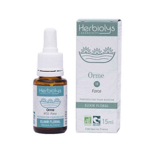 Elixir Floral | Fleurs De Bach | Orme | N°11 | Fabriqué En France | Bio | 15 ml | Herbiolys ...