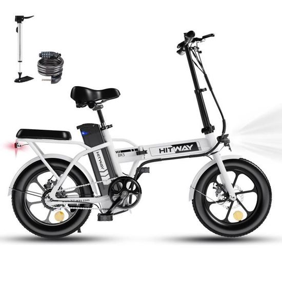 Vélo électrique pliable HITWAY - BK5-3.0 - Batterie 36V 12Ah - Pédalage ...