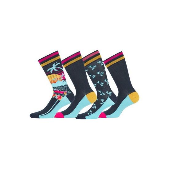 Chaussette Homme Fantaisie - Lot de 4 - Chaussettes Hautes Homme ...