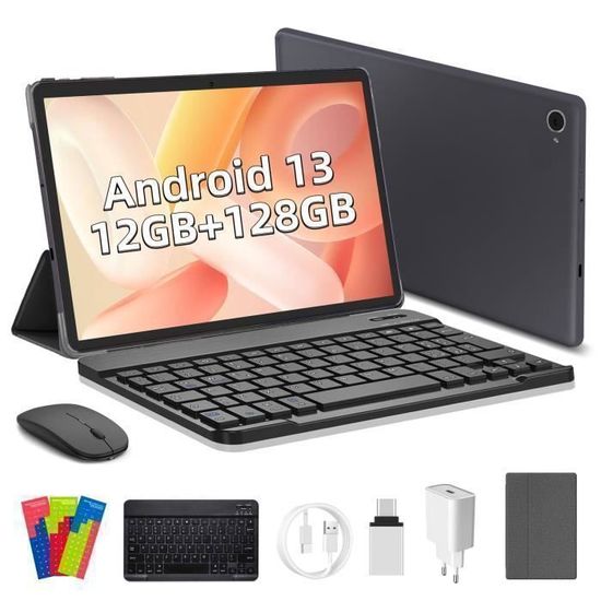 Tablette 10 Pouces - OUZRS - Android 13 - 12Go RAM - 128Go ROM - 5G WiFi - Dual Caméra ...