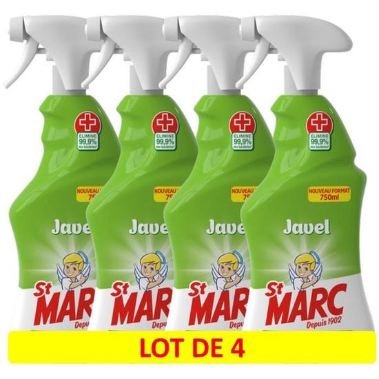 Lot de 4 Pistolets Spray Nettoyant Multi-Usages avec Javel - 750 ml ...