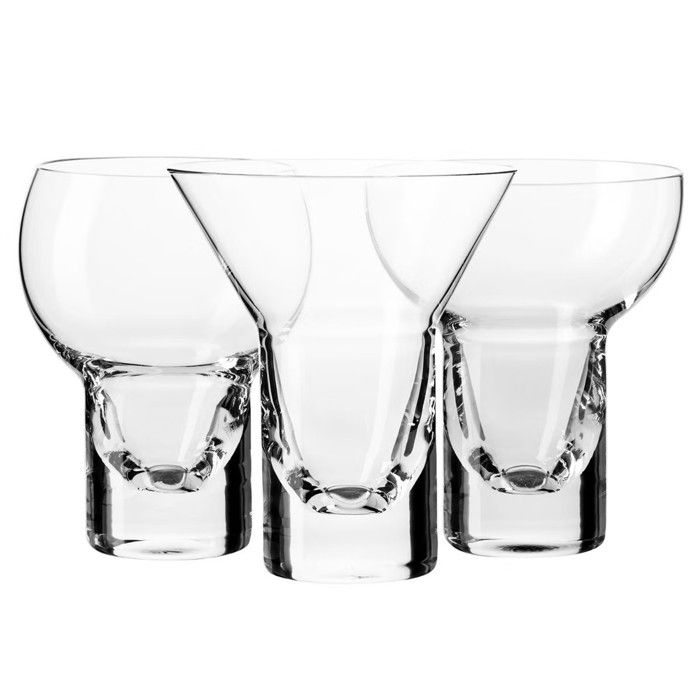 Set de verres a cocktail, Krosno, verres assortis, formes innovantes, 3 ...