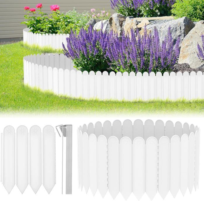 15Pcs Garden Bordure Bordure Plastique Plastique Clôture Bordure De ...
