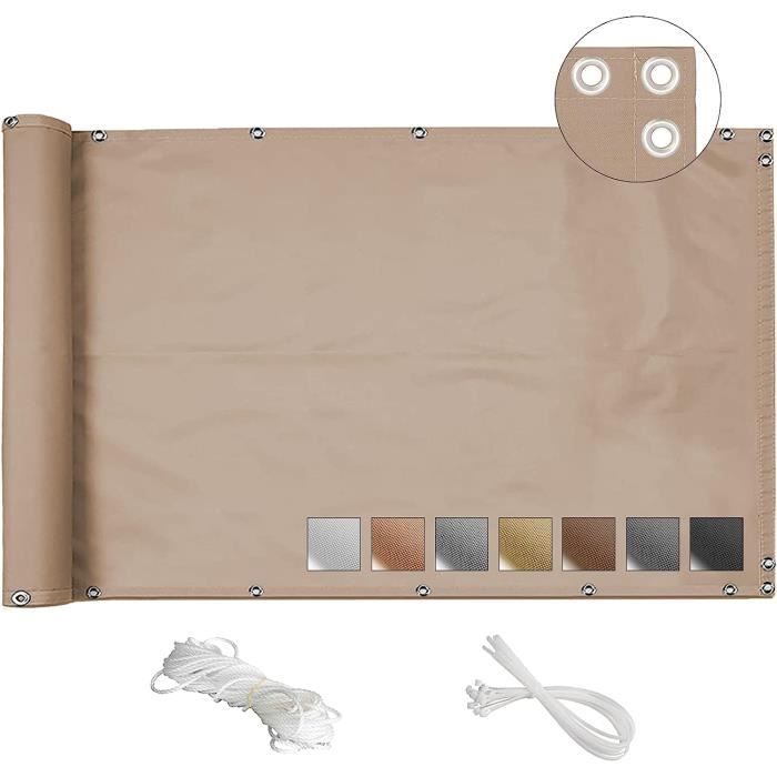 Paravent Retractable 140x400cm écran de Balcon Brise Vue Balcon Tissu ...