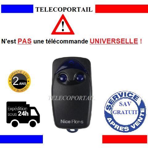 Télécommande NICE FLO2R-S (ROLLING CODE) NICE - NICE FLOR S2 FLO2R-S 433.92Mhz CODE TOURNANT ...
