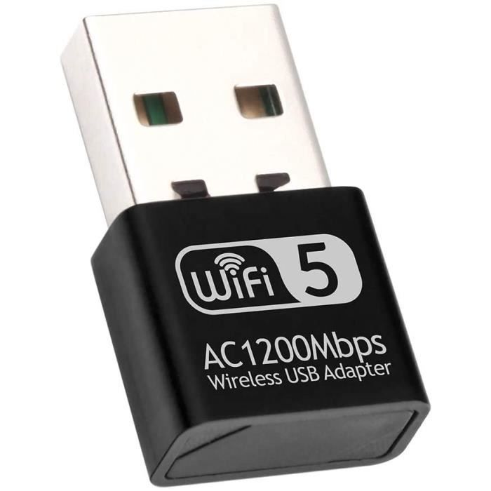 AC1200M Clé USB Wifi Adaptateur USB 2.0 Wi-Fi Super rapide Mini Dual Band WiFi Adaptateur pour ...