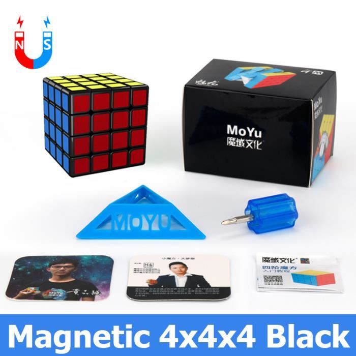 Magnétique 4x4x4 Noir - Cube Magique Magique Professionnel 2x2 3x3 4x4 ...