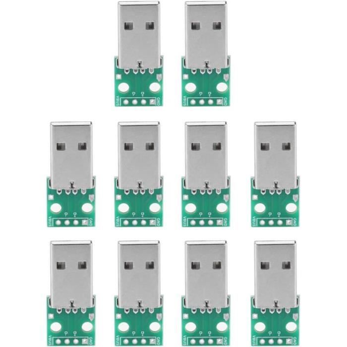 Carnaval Commerçant Carte Usb Vers Dip, 10Pcs Usb Type A Fiche Mâle ...