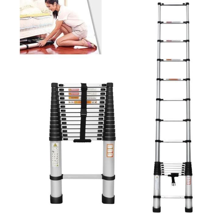4.4m Echelle Télescopique Échelle Pliable Échelon Escabeau Portable et ... 4.4m Echelle Télescopique Échelle Pliable Échelon Escabeau Portable et ...
