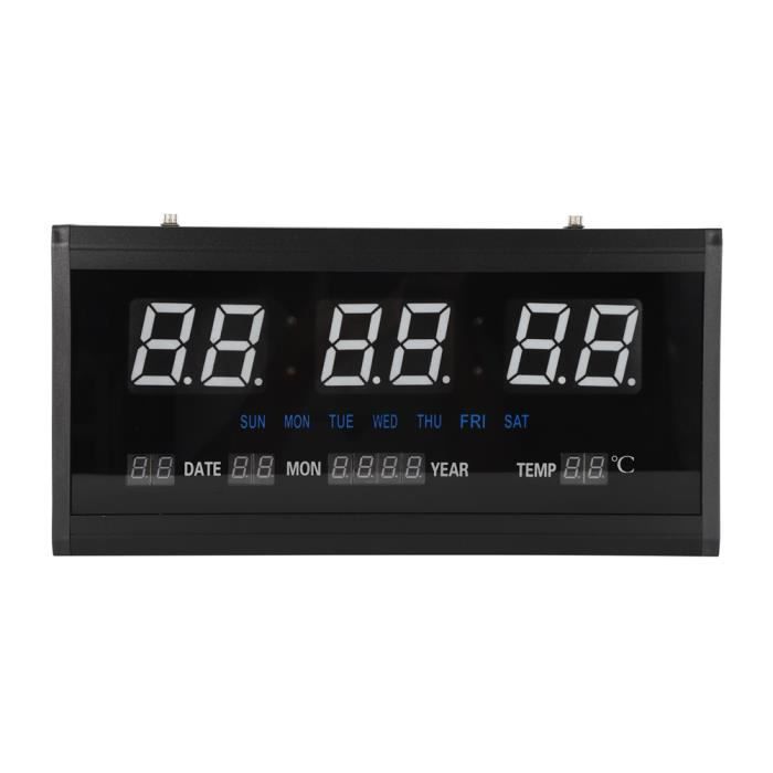 Horloge murale LED Calendrier perpétuel numérique LED horloge suspendue ...