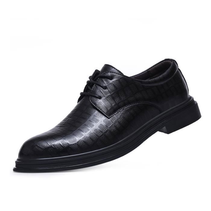 Derby Chaussure Cuir Homme Noir - Imperméable et Confortable Noir ...