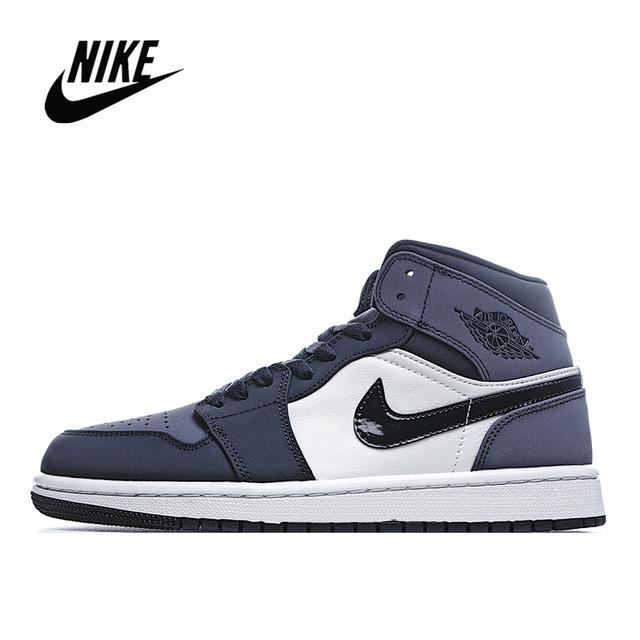 Air-Jordan 1 midlight gris fumée original, chaussures de basketball ...
