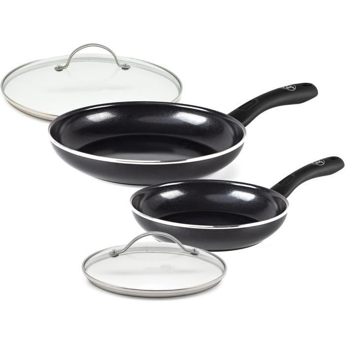 Greenchef Set De 2 Poêle À Frire Revêtement Antiadhésif Sain En Céramique, Pour Induction + 20 ...