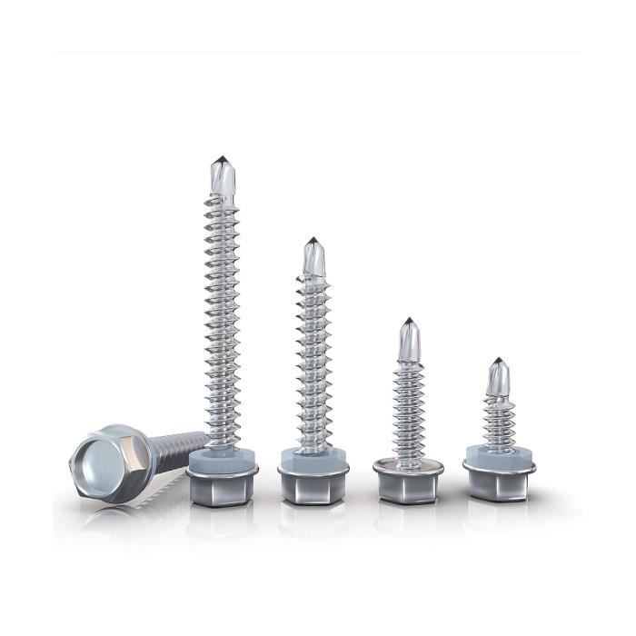 150PCS 10 X 3-4 Pouces à 2 Pouces Vis Autoperceuses pour MéTal, Vis à ...