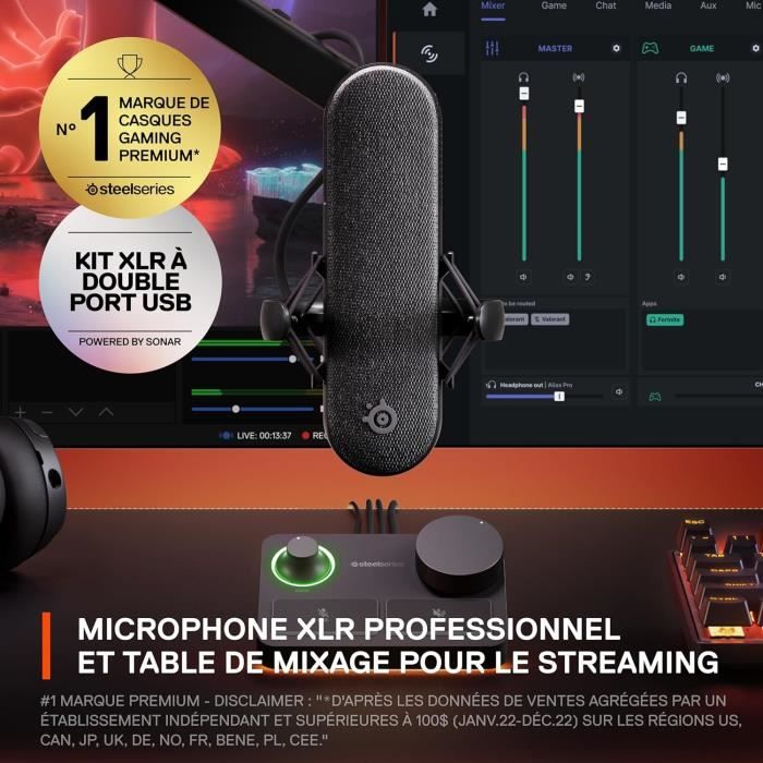 Microphone XLR - STEELSERIES - Alias Pro - Capsule 3X Plus Grande ...