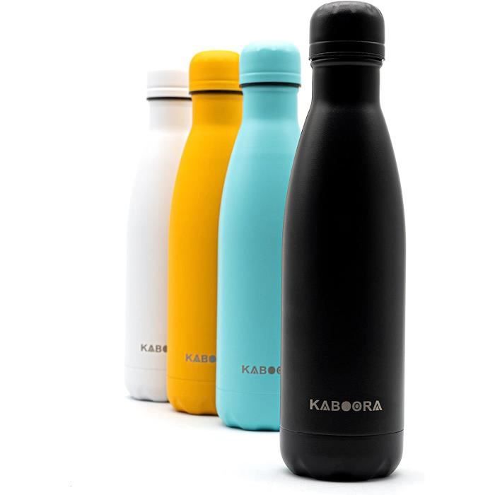 Bouteille Isotherme 500Ml Réutilisable Noir - Acier Inoxydable, Sans ...