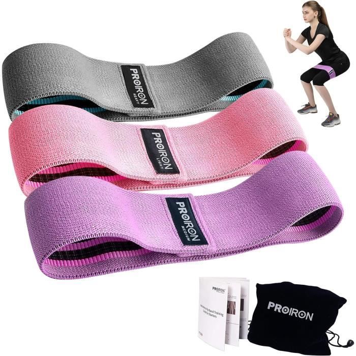 Bande Elastique Fitness Bande De Résistance Set De 3 Hip Bands Tissu ...