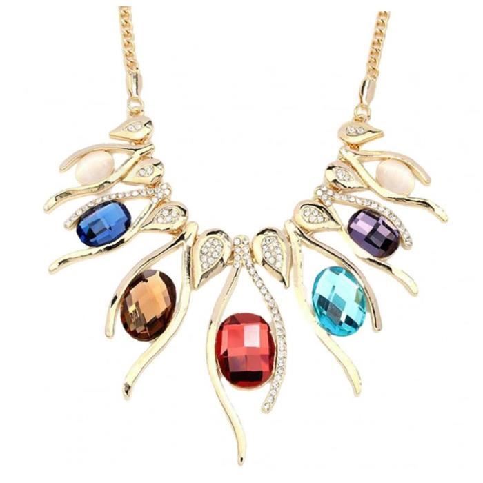 Jolie Colliers Colliers Déclaration Rétro Crystal Pendentif Collier ...