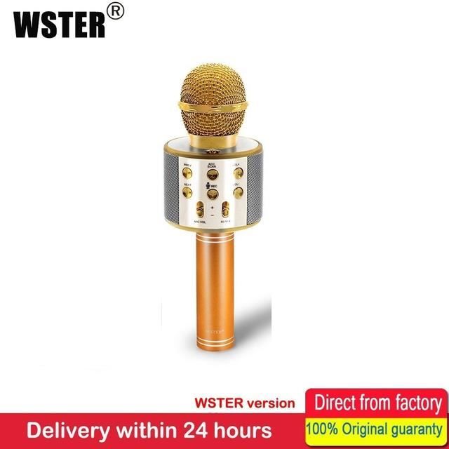 Microphone karaoké sans fil,gold--Microphone Sans Fil Bluetooth 100%, Version Wster, Haut ...