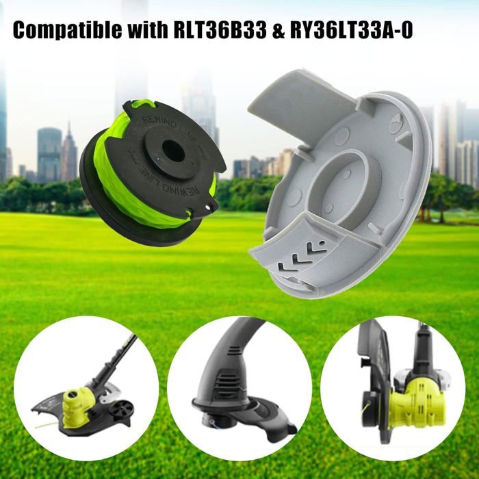 Bobine de fil de rechange pour débroussailleuse Ryobi RAC142 36 V, pour bobines sans fil ...