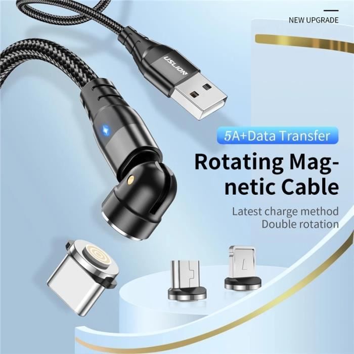 Rouge pour mirco-Pour 2m-câble Micro USB-type-c 5A magnétique 5a pour ...