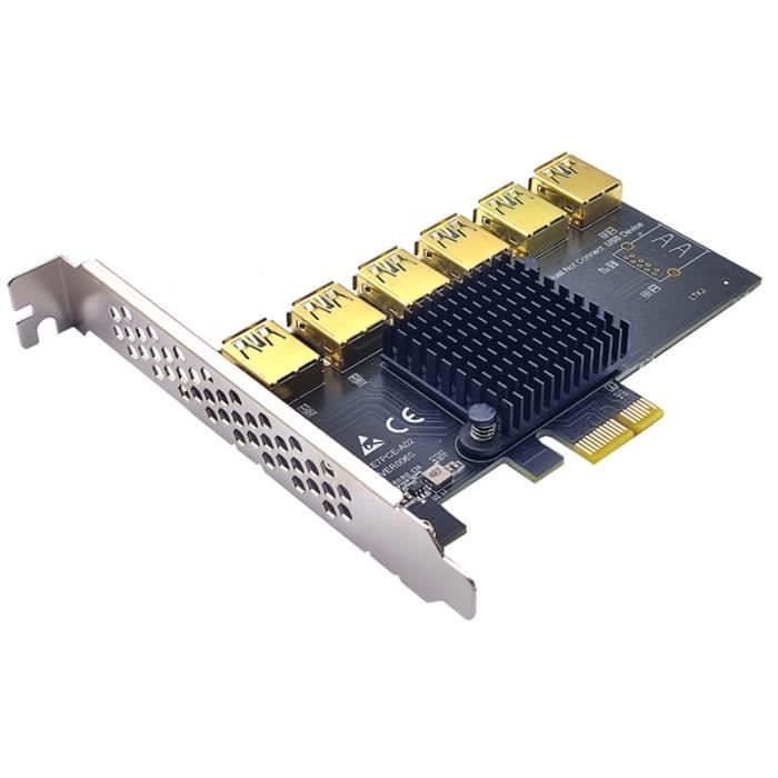 Multiplicateur PCI Express PCIE 1 à 6 USB3.0 Riser, carte graphique ...