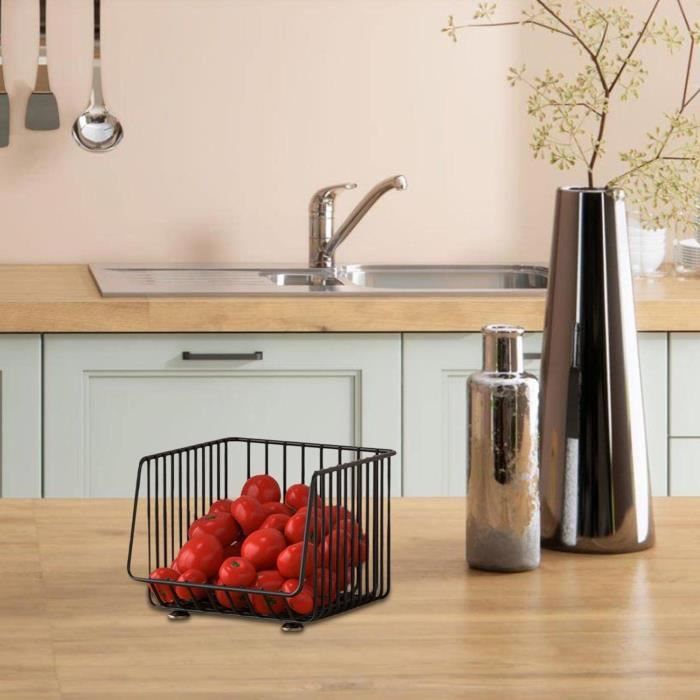 Paniers Grillagés Empilables Bac De Rangement En Métal Pour Fruits Et