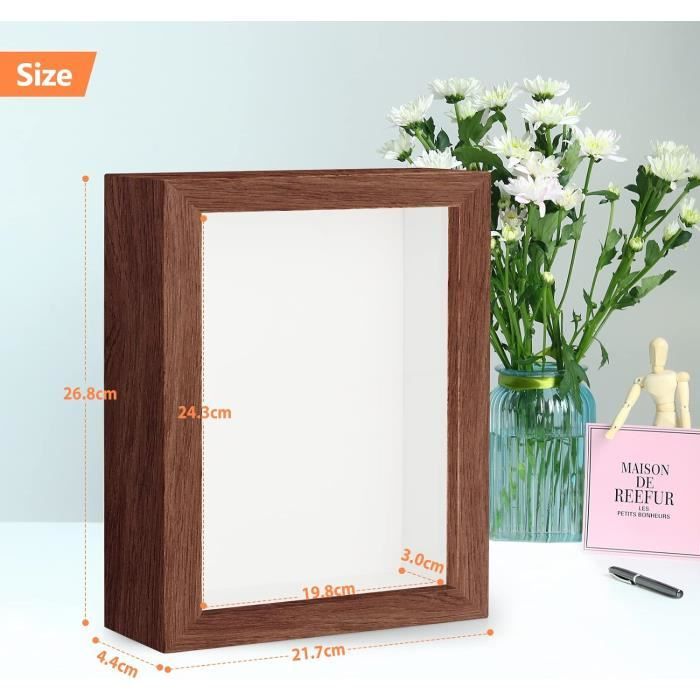 Cadre Photo 3D Profond 20X25 Cm (8X10 Pouce), 2Pcs Cadre Pour Objet Avec Acrylique Incassable ...