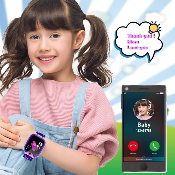 Smart Watch Pour Enfants Smartwatch Pour Bébé Montre Enfants Sos Call ...