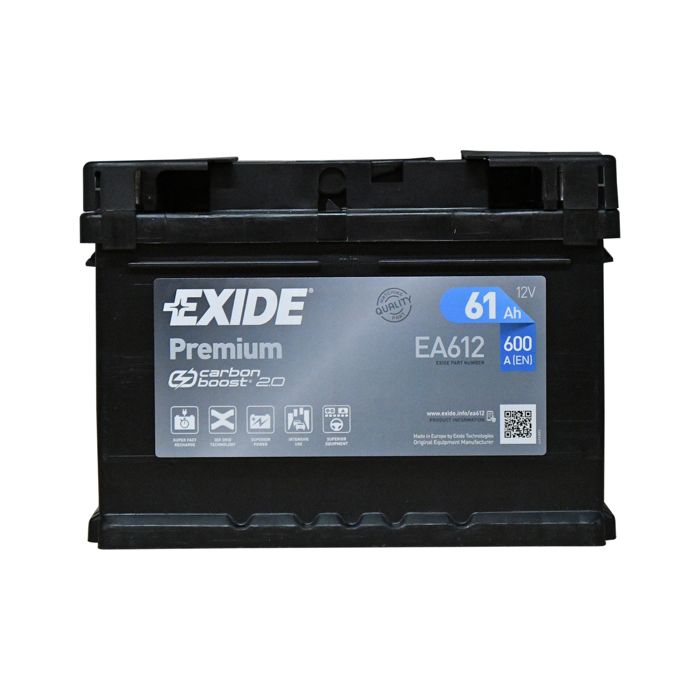 BATTERIE EXIDE PREMIUM LB2 12V 61AH 600A 242X175X175 +D EA612 ...