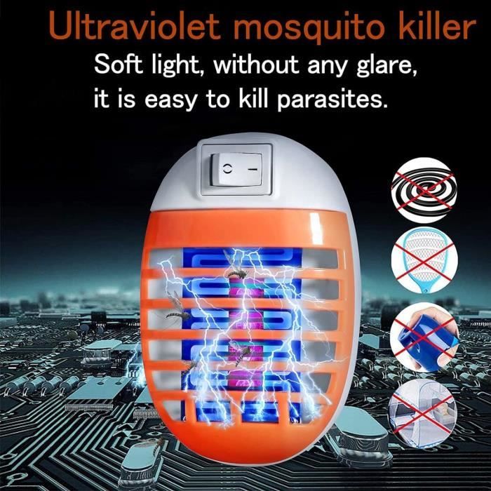 Uv Anti Moustique,Lampe Electrique Tue Mouche, 4W Prise Electrique Bug ...