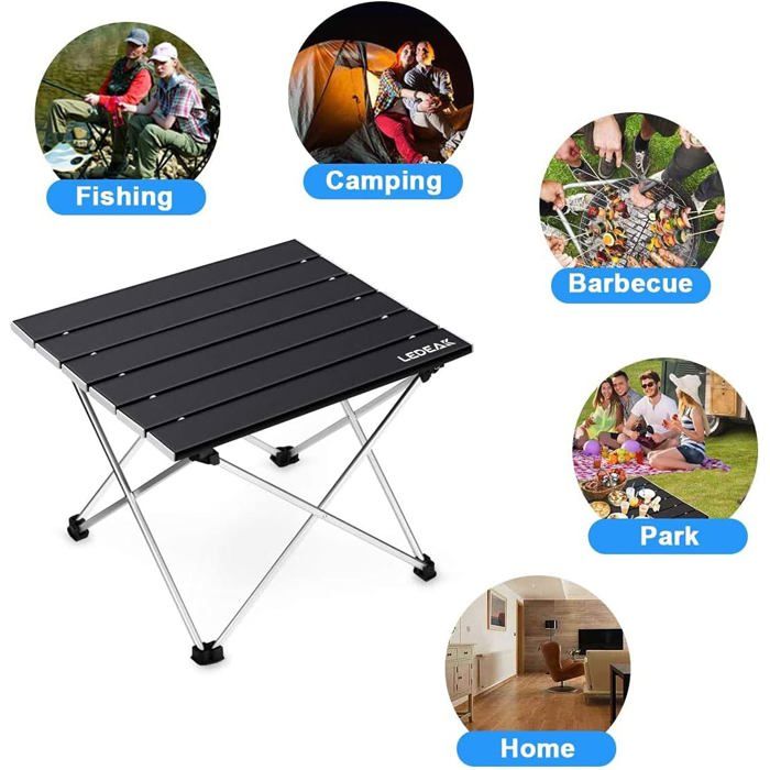 Table Camping Pliable Alliage Aluminium Ultra Léger Sac Transport