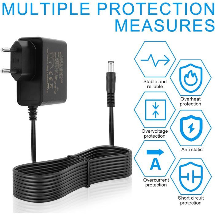 12V 1A Câble De Charge D’Alimentation Pour Clavier Yamaha Pa-130 Pa ...