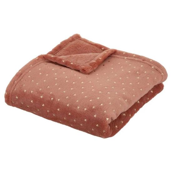 Plaid Enfant - ATMOSPHERA - Terracotta - 75 x 100 cm - Motif doré ...